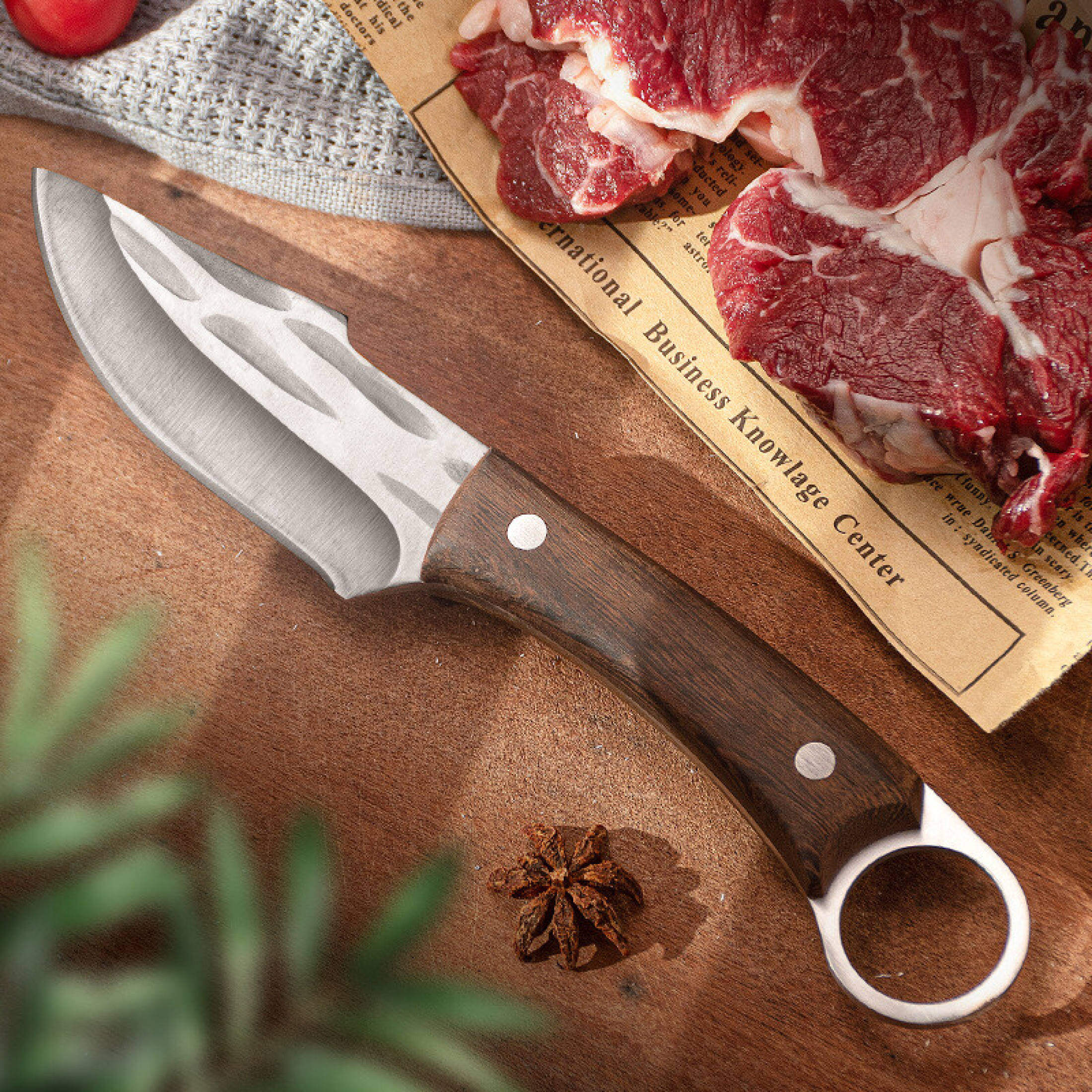 3-Layer Anti-rust Knife Japanese Butcher Knife Mongolian Kitchen Knife ...