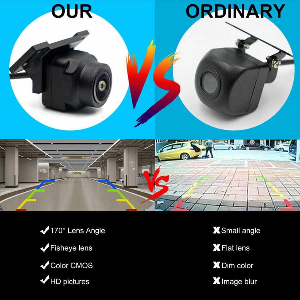 170º Waterproof Car Rear View Backup Camera - HD Night Vision AHD/CVBS ...