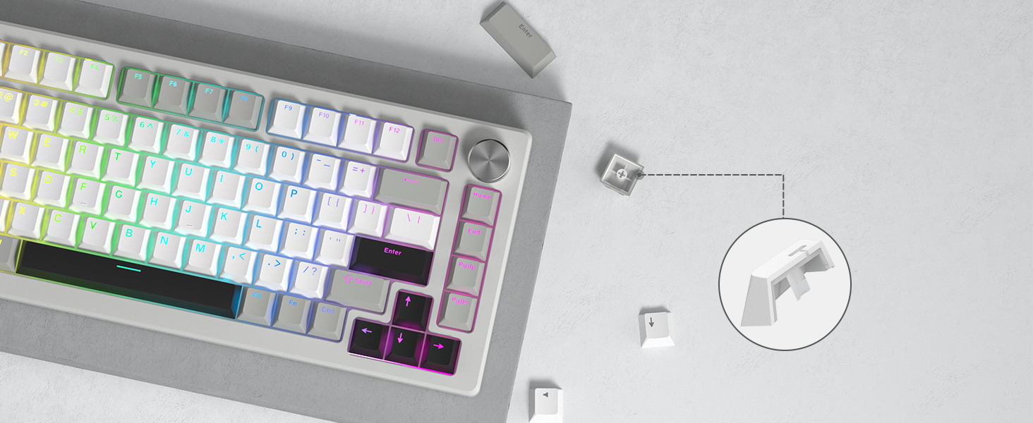 WOMIER Shine-through Keycaps 140 Keys Double Shot PBT Custom Top ...