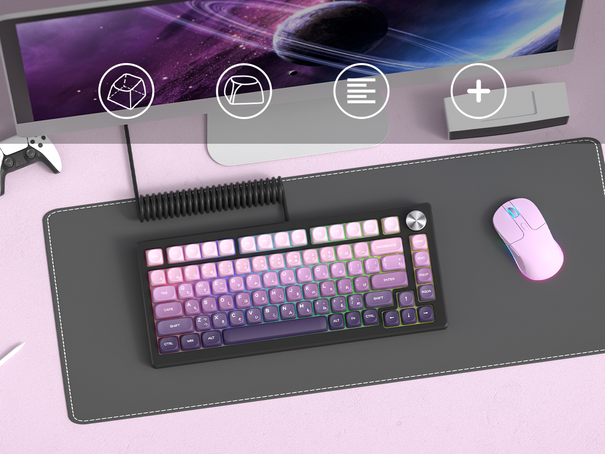 WOMIER PBT Keycaps 134 Keys MOA Profile Japanese Style Dye-Sublimation ...