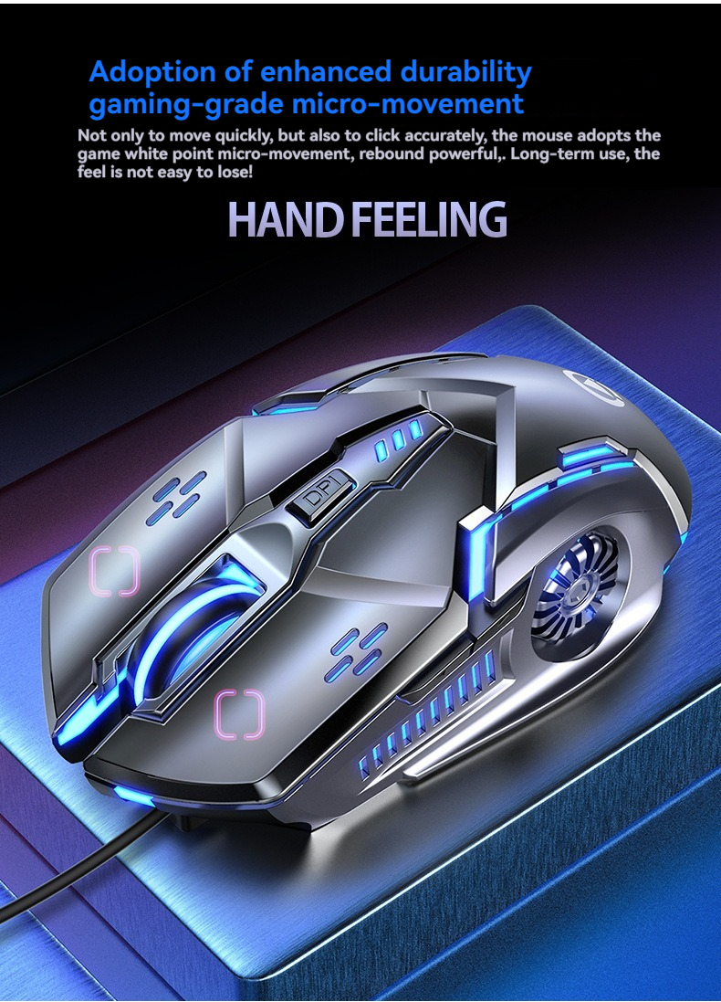 【Ready Stock】Mechanical Gaming Mouse Wired 6 Keys LED 7 Color Backlight ...