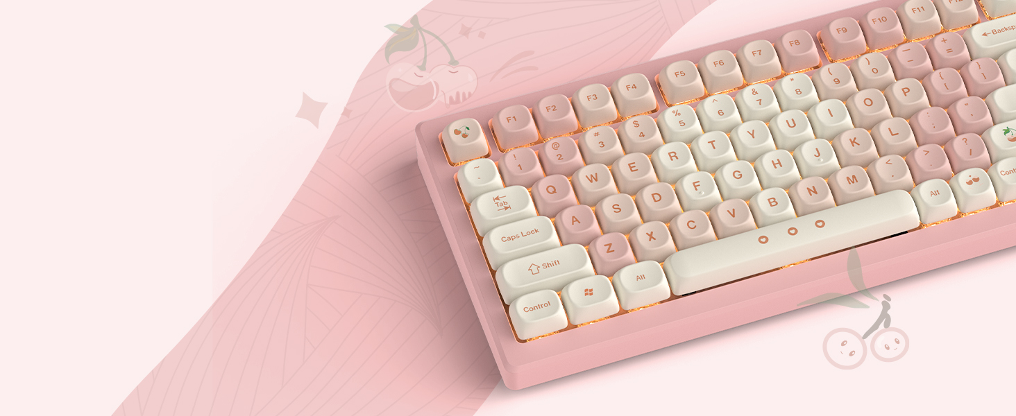 143 Keys MOA Profile Cherry Pink Keycaps Fresh Cute Dye Sub PBT Key Cap ...