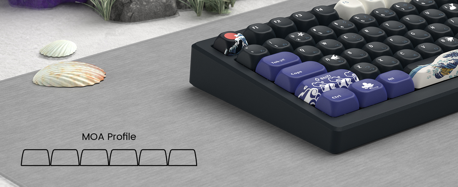 WOMIER Black Coral Sea Keycaps, 130+ Keys MOA Custom Key Caps for ...