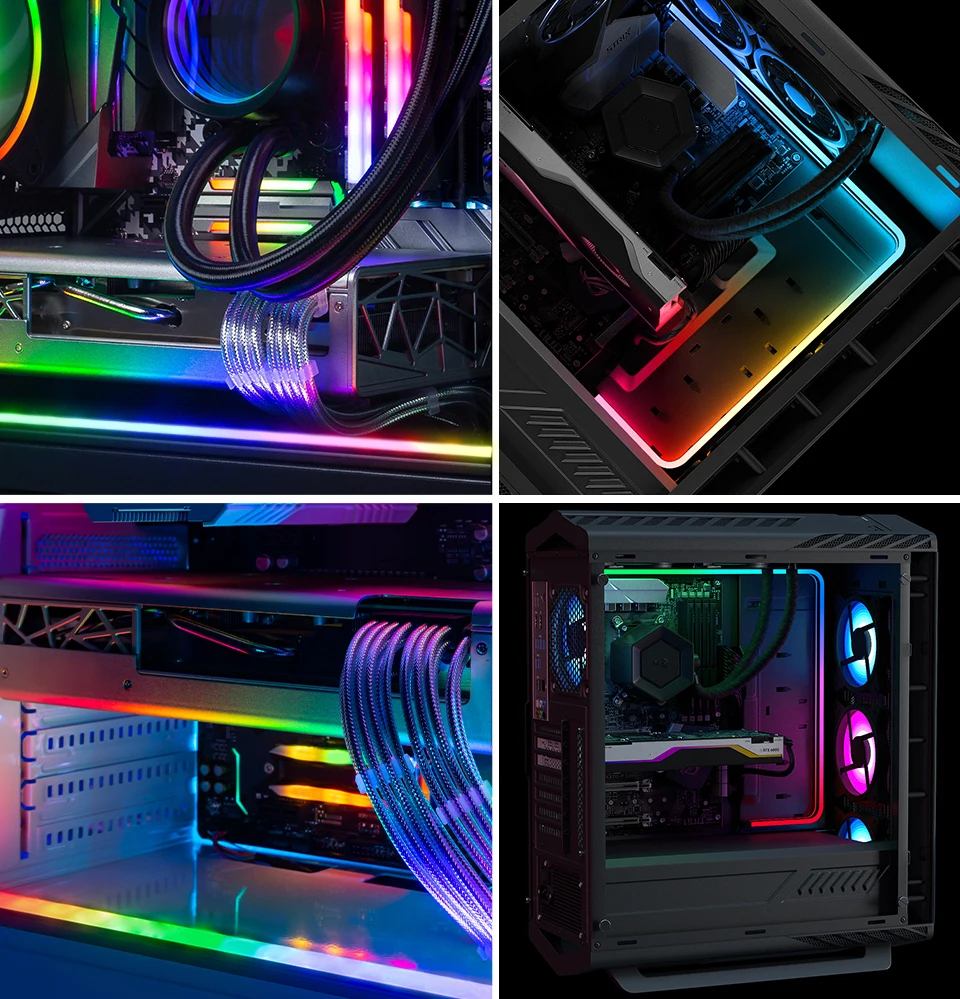 BTF-LIGHTING Computer LED Neon Light Kits 2pcs 50cm for PC MSI Aura ...
