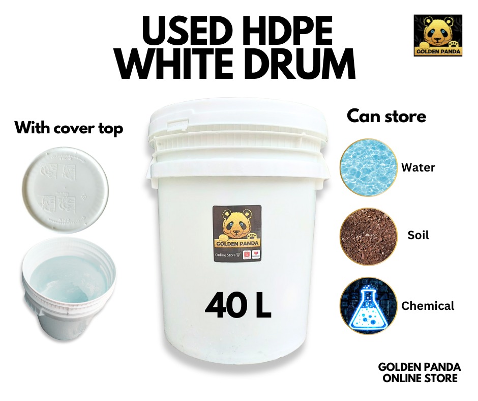 [USED] Tong Kosong 40L 40Kg HDPE Plastic Bucket/ Pail/ Drum/ Barrel ...