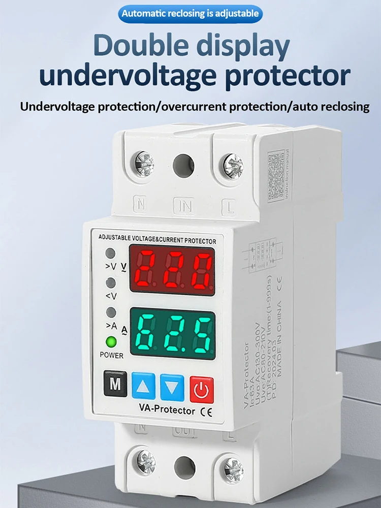 40A 63A Din Rail 230V Adjustable Overvoltage And Undervoltage ...