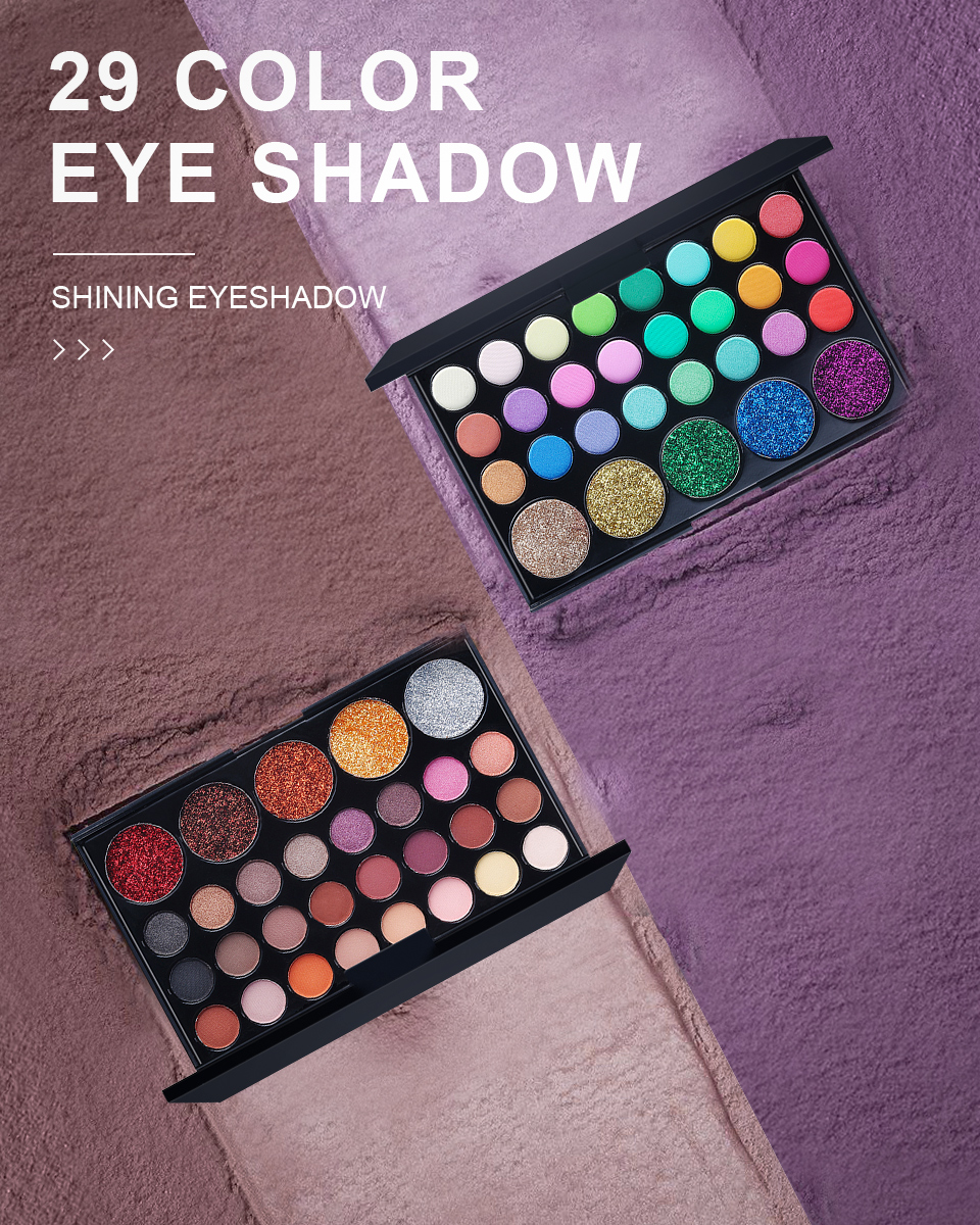 POPFEEL 29 Color Eyeshadow Palette Colorful Eye Shadow Matte Shimmer ...