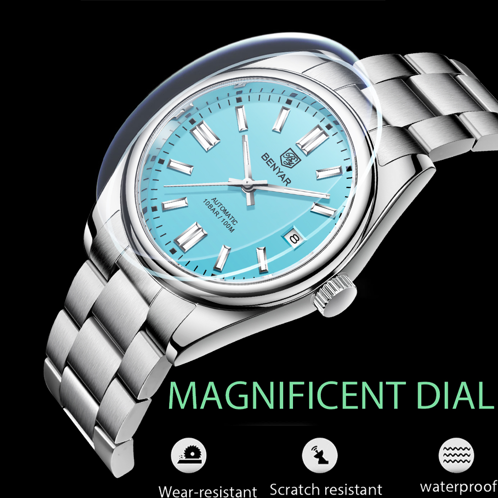 BENYAR New Luxury Men Mechanical Wristwatches 10Bar Waterproof ...