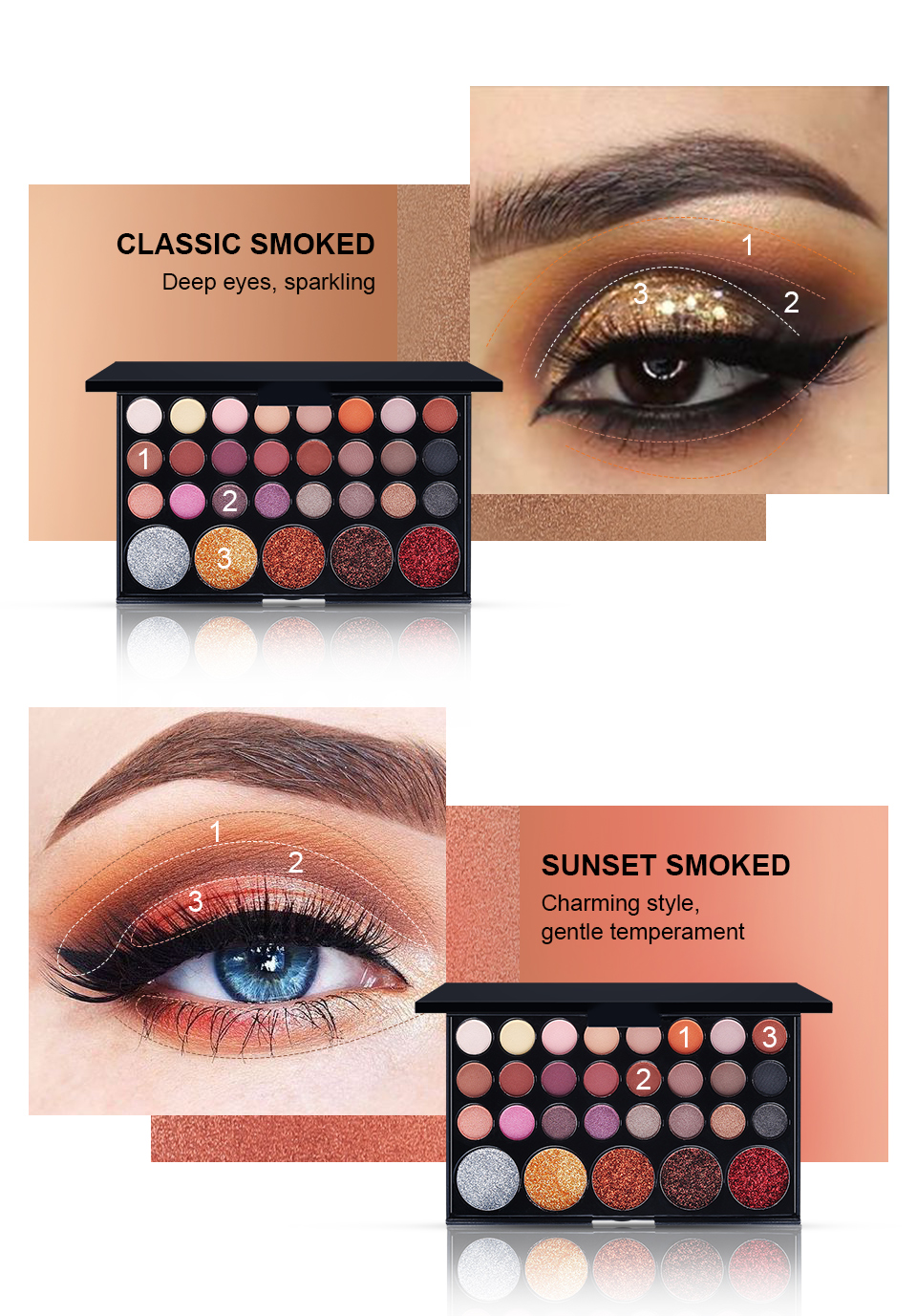 POPFEEL 29 Color Eyeshadow Palette Colorful Eye Shadow Matte Shimmer ...