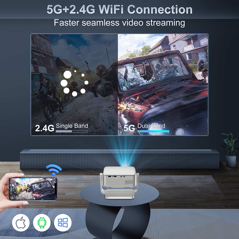 [Electronic Focus] Salange P90 4K Android Projector, with WiFi and ...