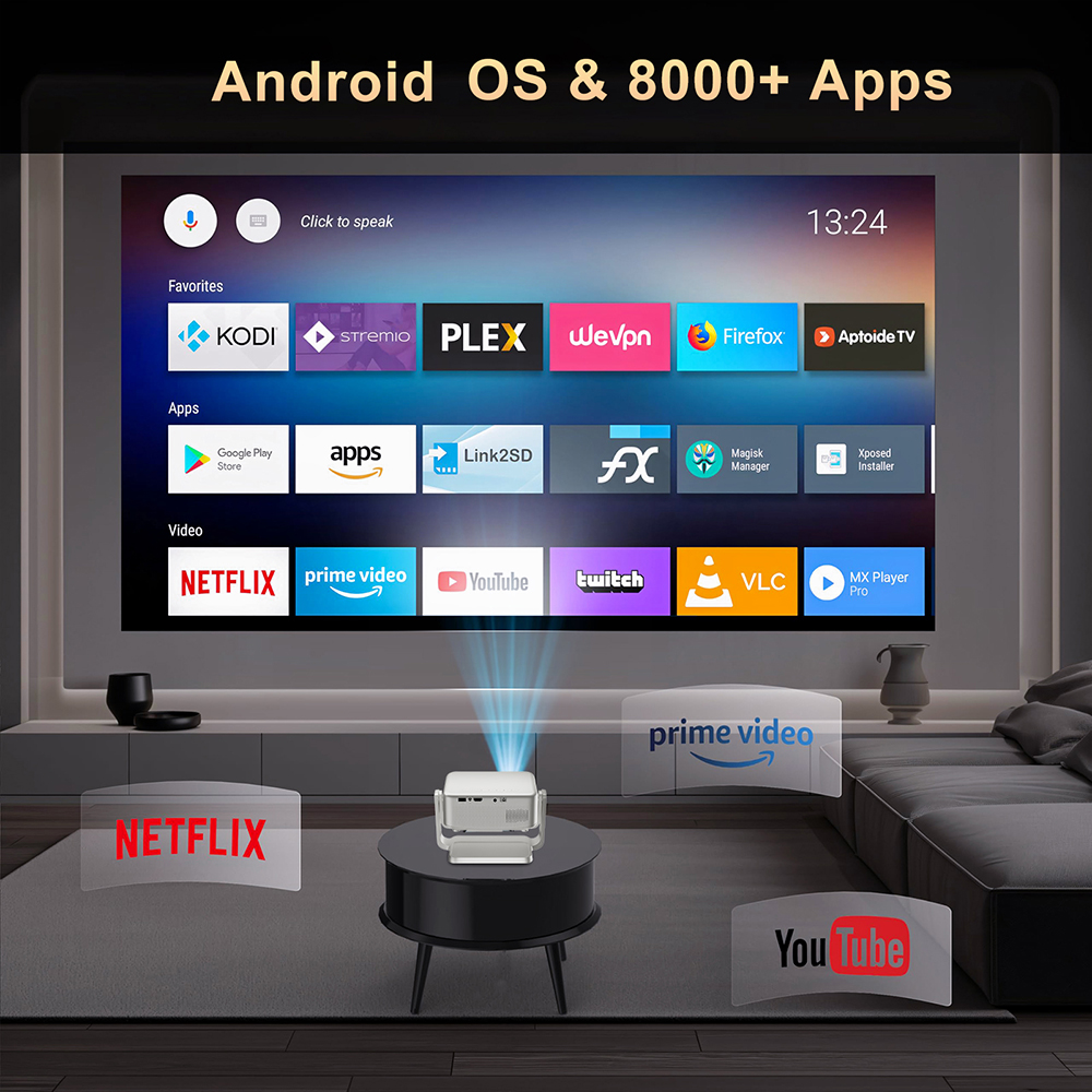 [Electronic Focus] Salange P90 4K Android Projector, with WiFi and ...