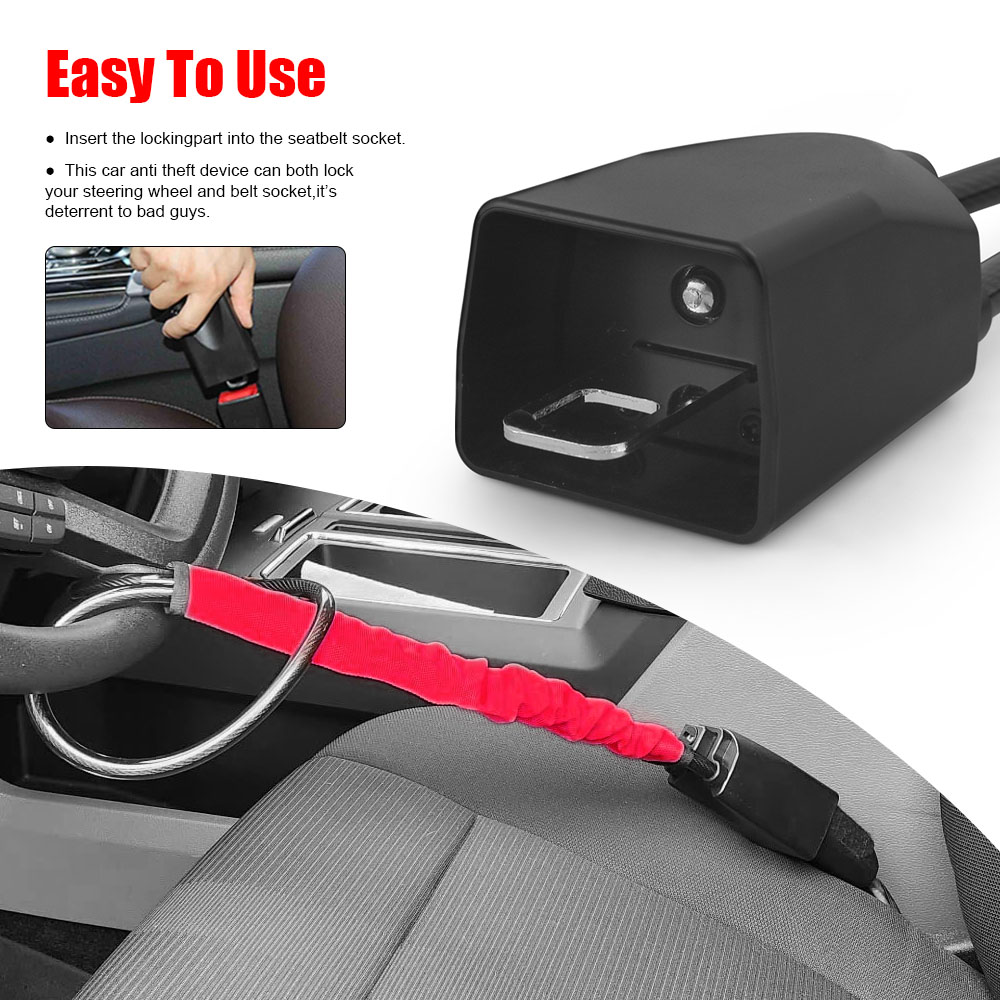 Car Steering Wheel Lock Seat Belt Buckle Lock For Truck SUV Van RV with ...