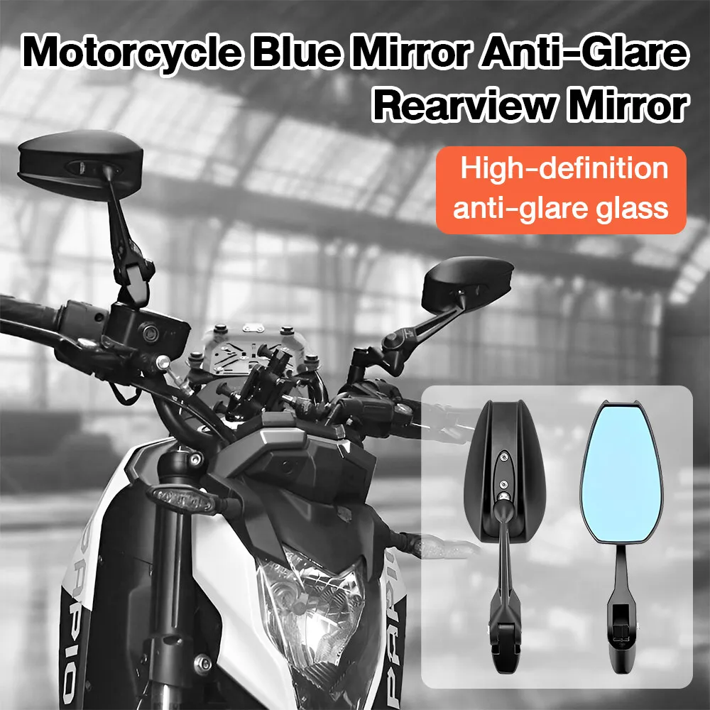 Universal Motorcycle Side Mirrors Anti Glare Rear View Mirror with 8mm ...
