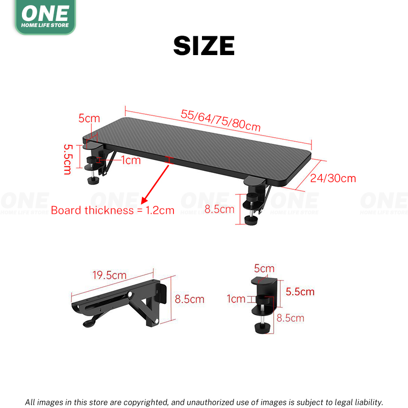 table extension board shelf Computer desktop extension board table side ...