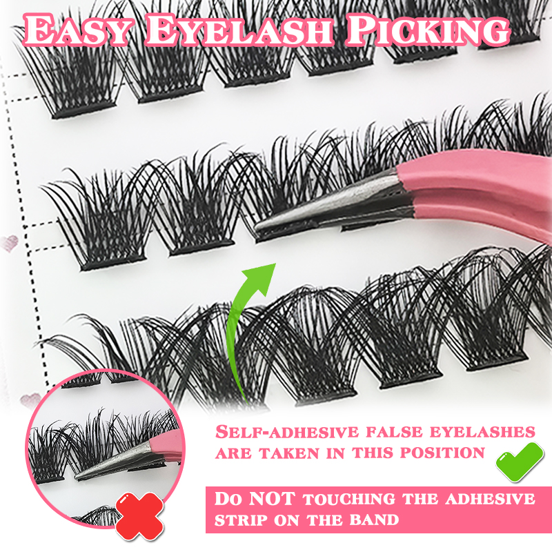 36pcs/120pcs Self-adhesive False Eyelashes Without Glue, Natural Cross ...
