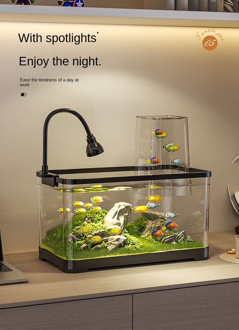Negative Pressure Fish Tank Vacuum Suspension Small Creative Fish Tank ...