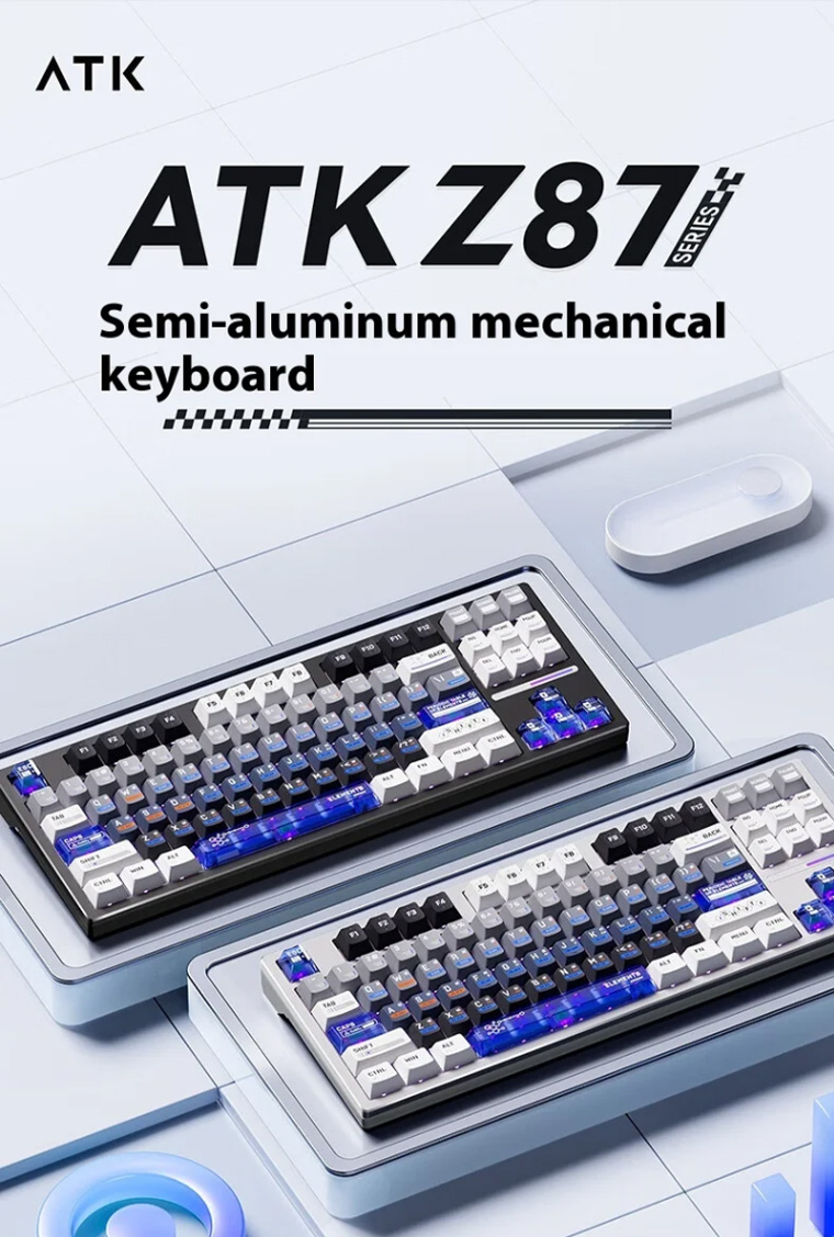 ATK Z87 PRO three mode semi aluminum mechanical keyboard, customized ...