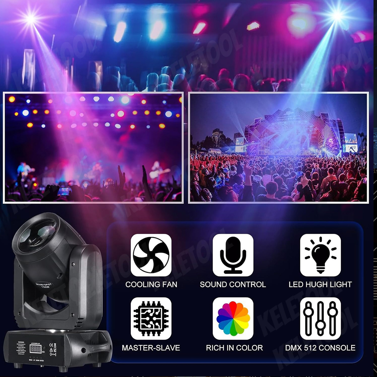 stage light led headlight 150W 4IN1 disco light Moving LED Beam Light ...