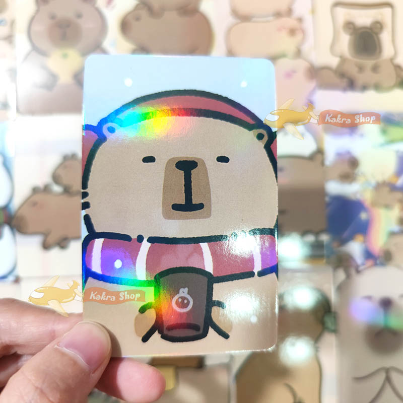 55pcs Capybara Laser Card Cute Animal Lomo Card Portable Shiny ...
