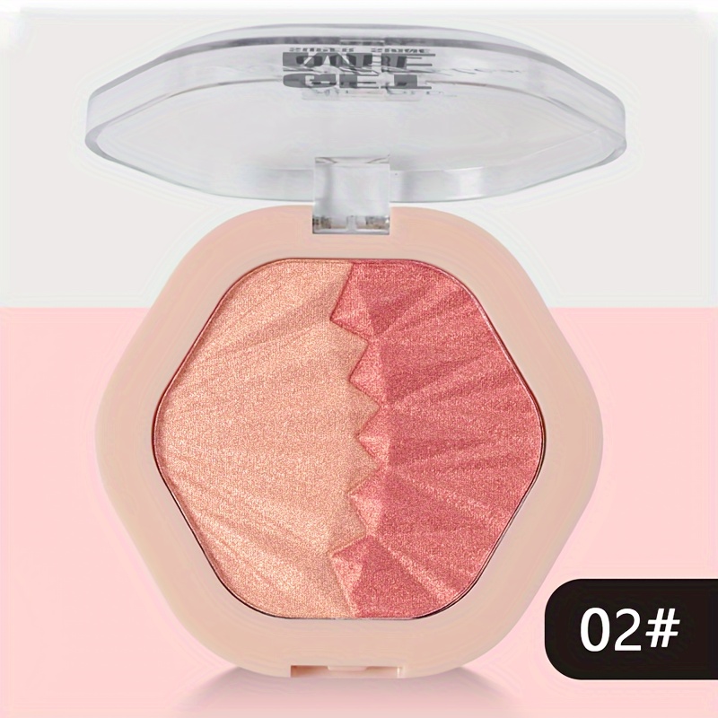 Two-color 2 in 1 Blush High Gloss Contouring Powder Brighten Skin Tone ...