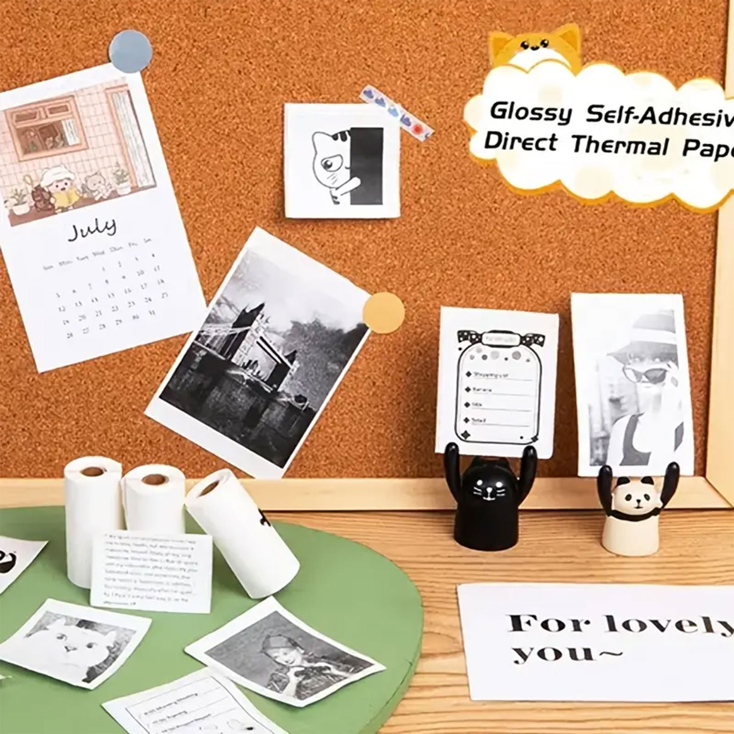 Mini Portable Printer Text, Pictures, Post-it Notes, 3 Rolls, Suitable ...