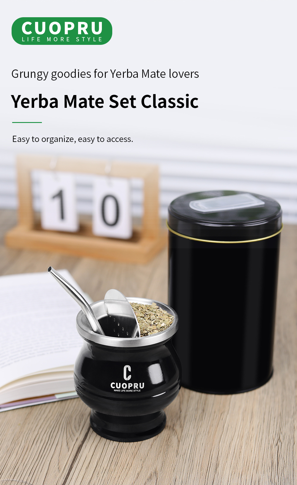 CUOPRU 6 in 1 Yerba Mate Cup Set Black | Shopee Malaysia