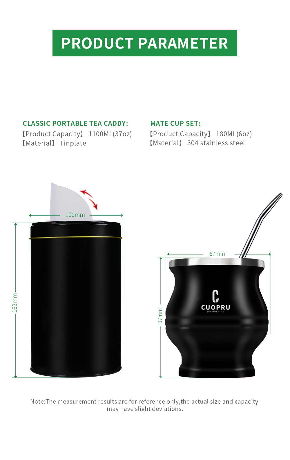 CUOPRU 6 in 1 Yerba Mate Cup Set Black | Shopee Malaysia