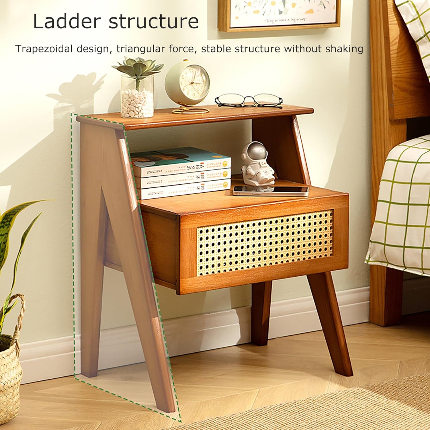 Bedside Table,NightStand with Drawer,Bedside Table with Open Shelf ...