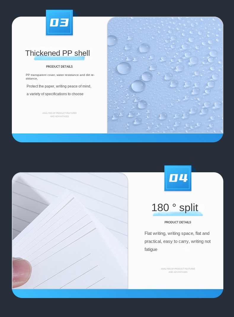 A5/B5 Thick Flipped Notebook – Horizontal Grid or Blank Pages, Mini ...