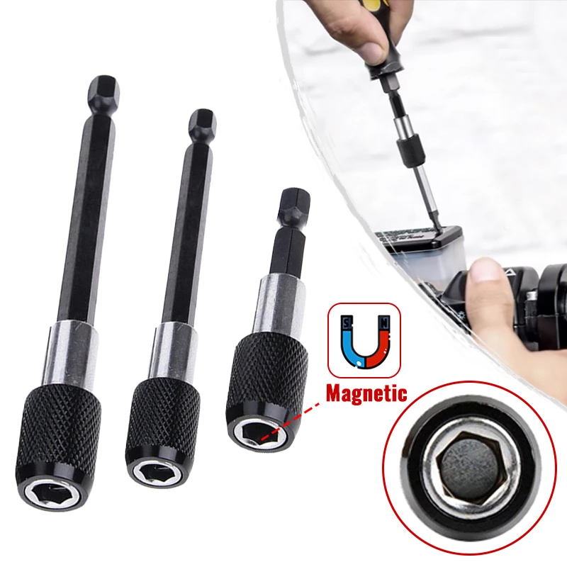 Magnetic Screwdriver Extension Set 1/4 Shank in 60/100/150mm Sizes Head ...