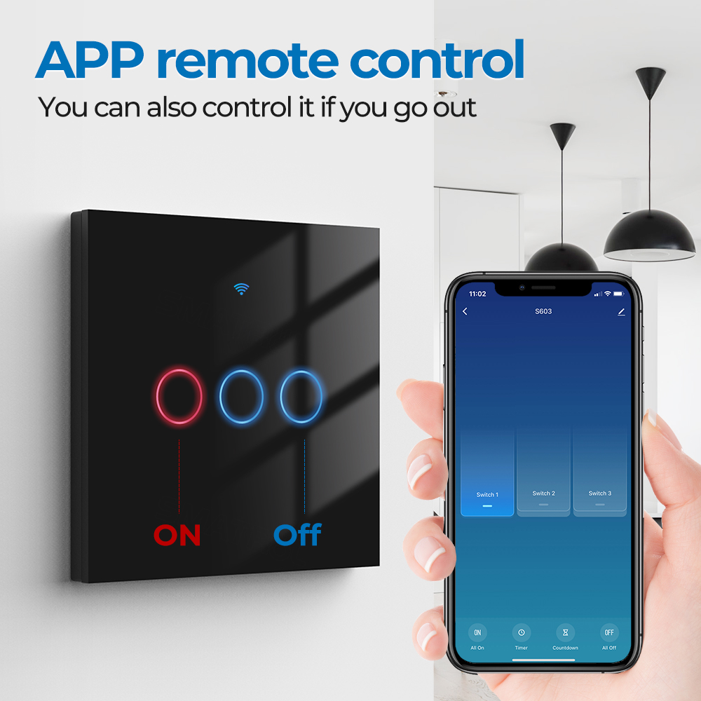 SMATRUL Tuya Smart Switch WiFi Smart Timer Switch No Neutral Wire Light ...