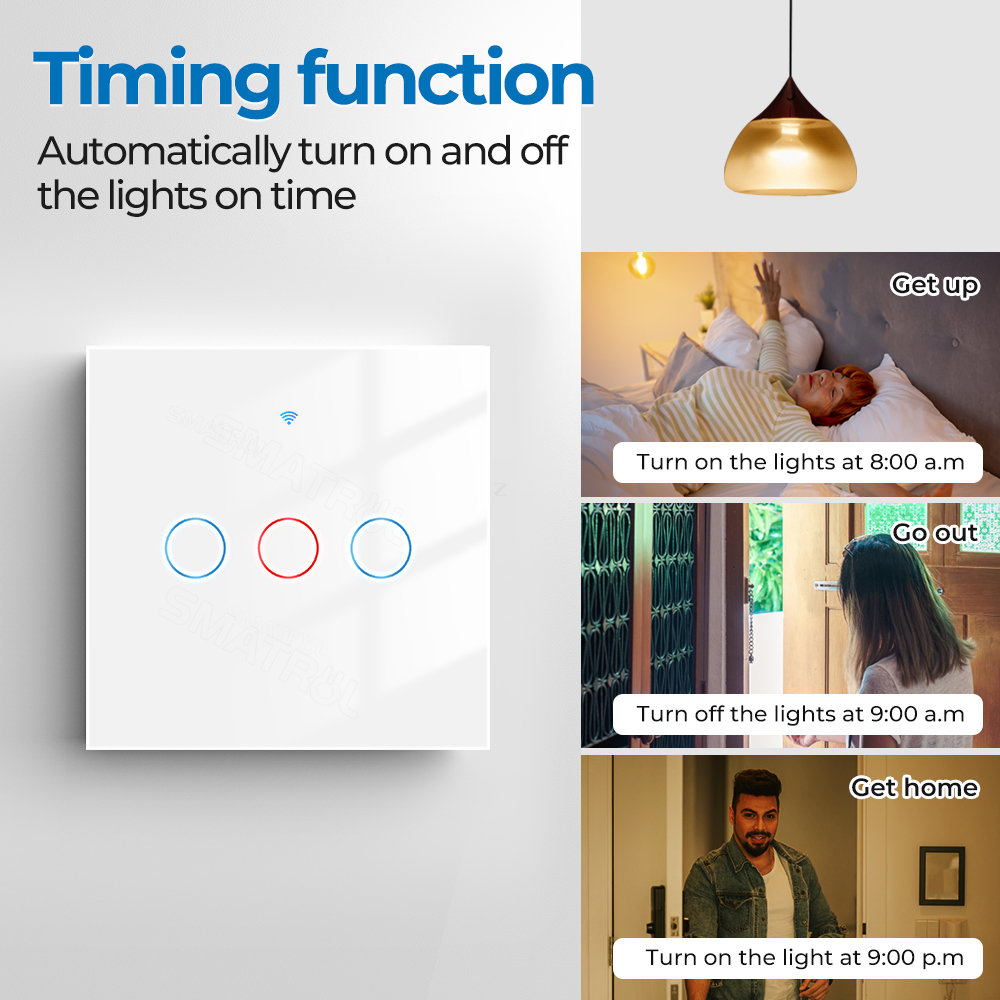 SMATRUL Smart Switch Tuya WiFi Smart Timer Switch No Neutral Wire Light ...