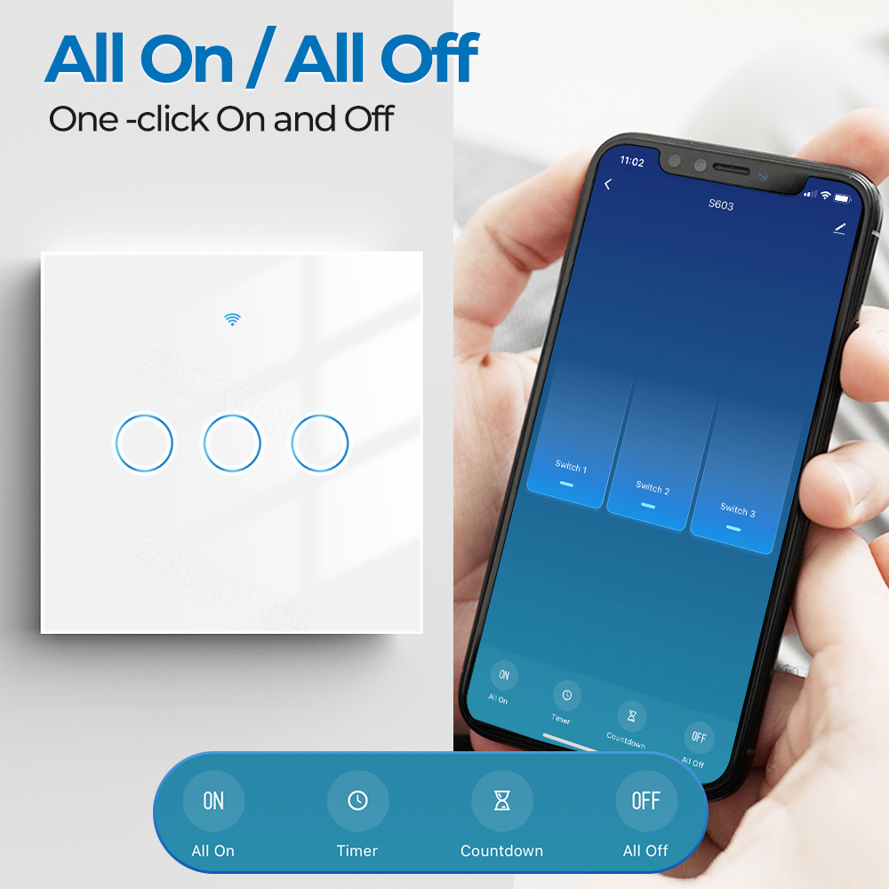 SMATRUL Tuya Smart Switch WiFi Smart Timer Switch No Neutral Wire Light ...
