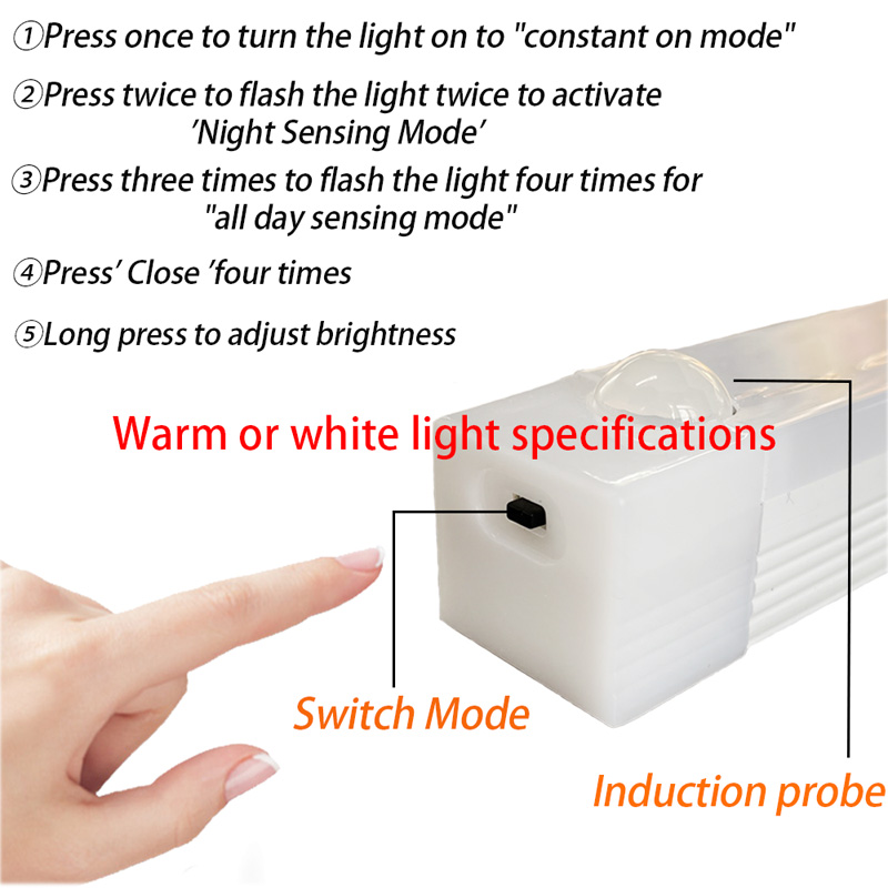 3 colors LED Motion Sensor Night Light Portable Smart Wireless Light ...