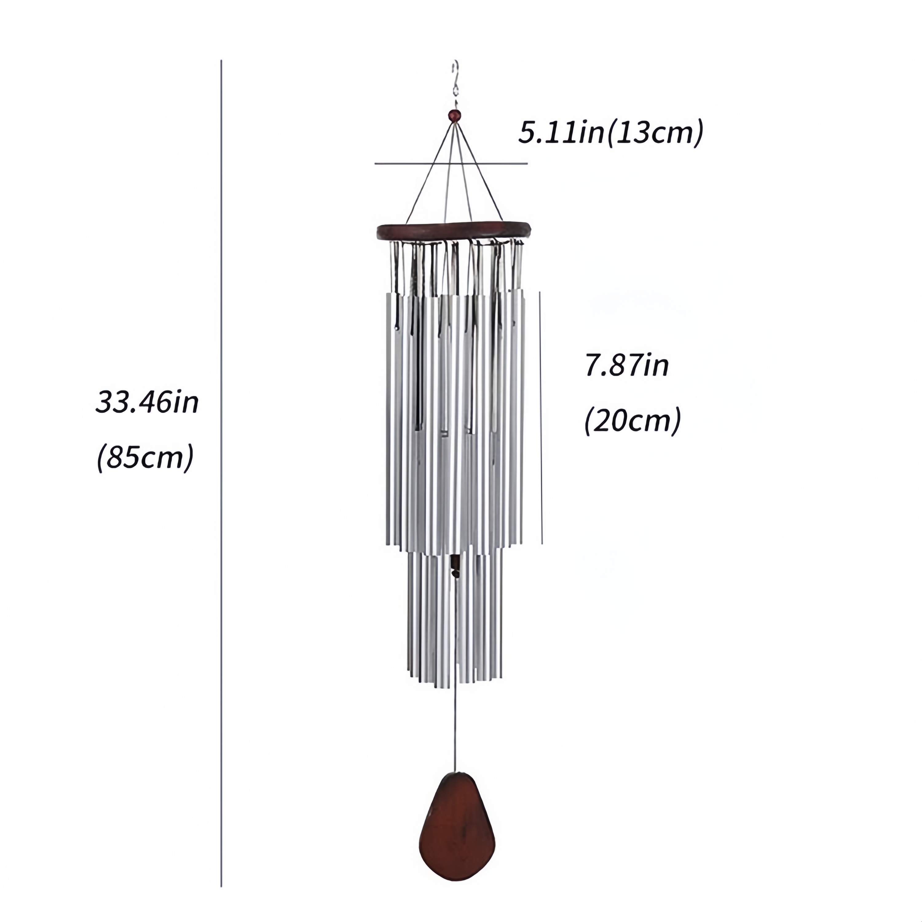 Wind Chime with 27 Tubes Outdoor Rust-Proof Solid Wood Bells 风铃 Yard ...