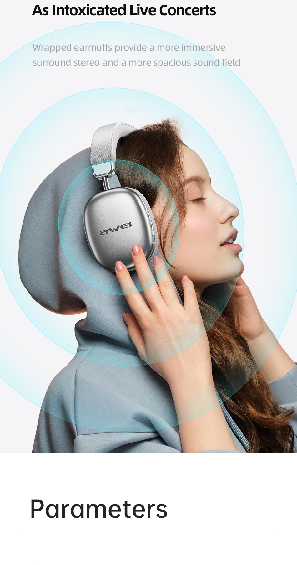Awei AT7 True Wireless Headphone Bluetooth Low Latency 70 Hours Long ...
