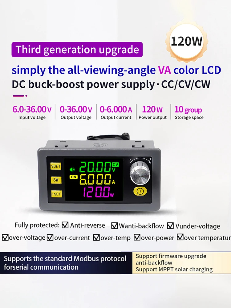 SK120 120W 6A CNC Step-up Step-down DC Adjustable Regulated Power ...