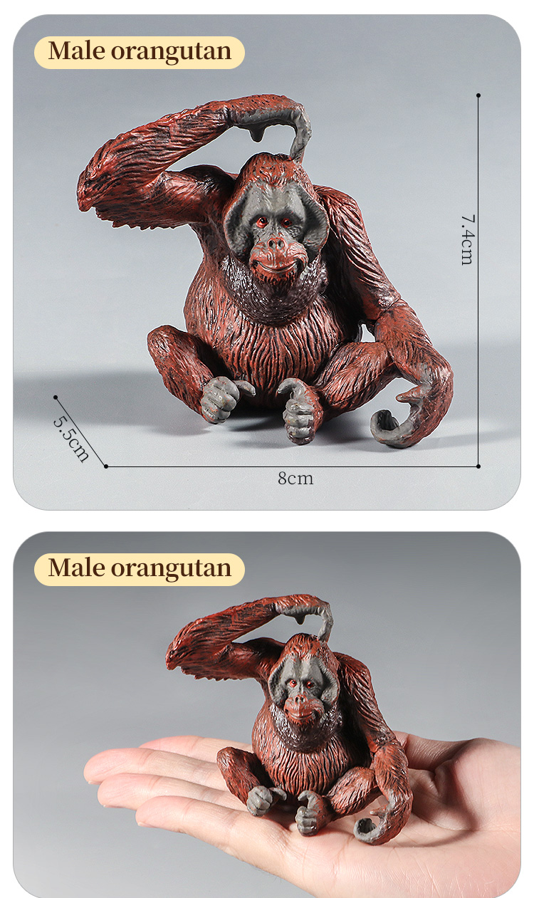 Wild Forest Solid Simulation Orangutan Set Action Figures Animal Model ...