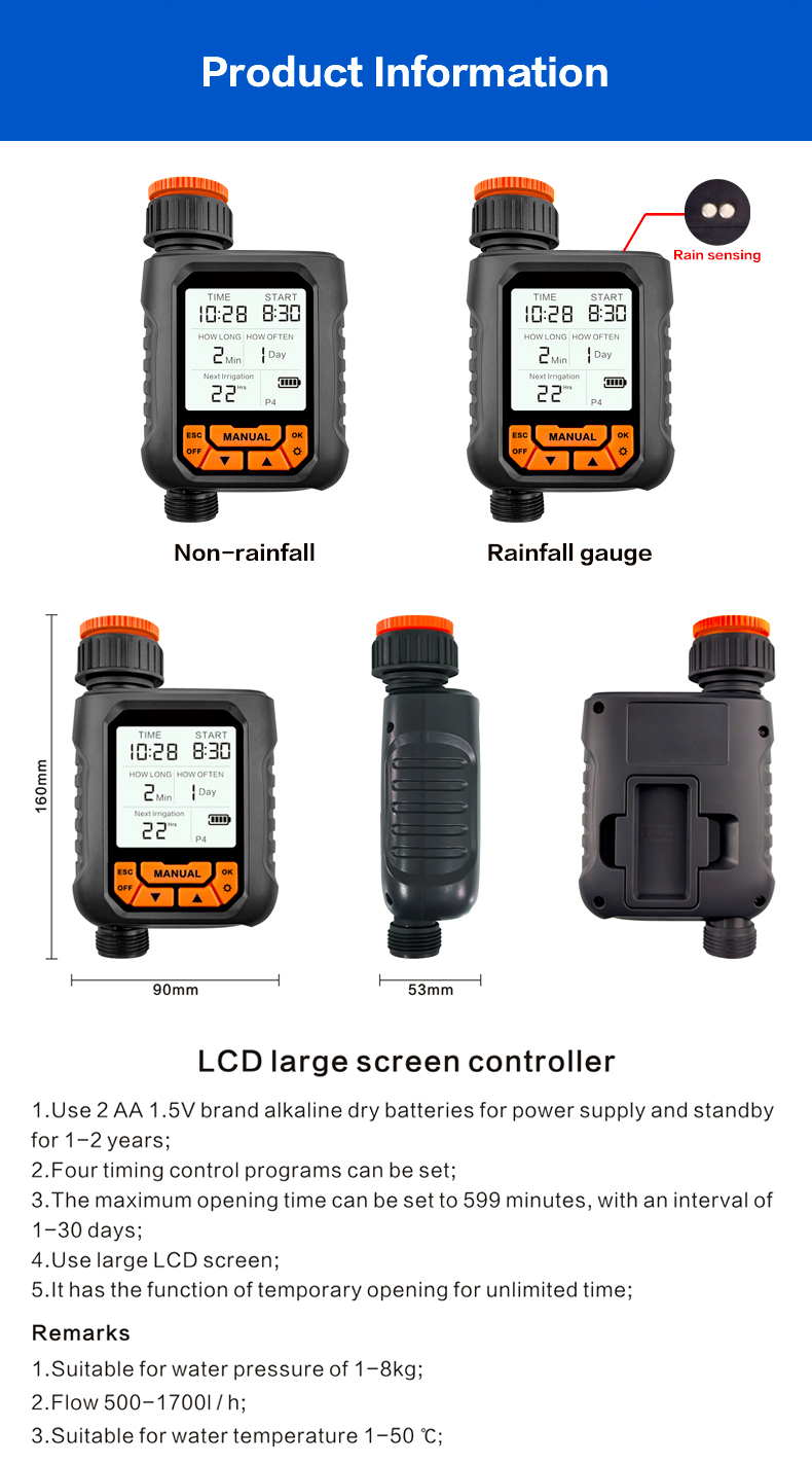 Automatic Garden irrigation timer Four timing Control Programs Can be ...