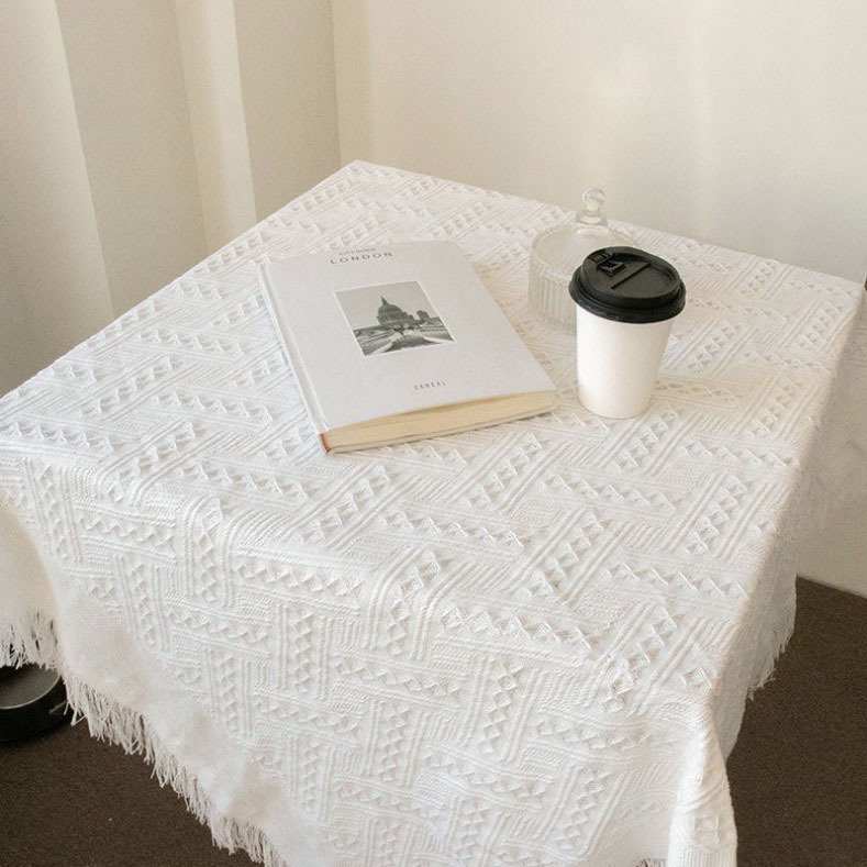 Lace white tablecloth round table square table coffee table bedside ...