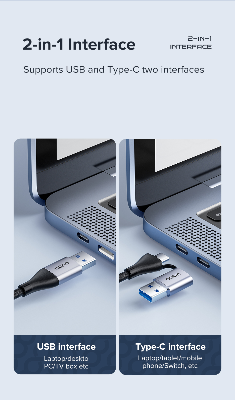 LLANO 2 IN 1 USB 3.0 5 Port Docking Station Gigabit Ethernet Port USB ...