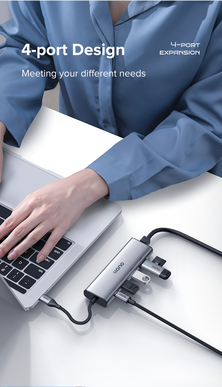 LLANO 2 IN 1 USB 3.0 5 Port Docking Station Gigabit Ethernet Port USB ...