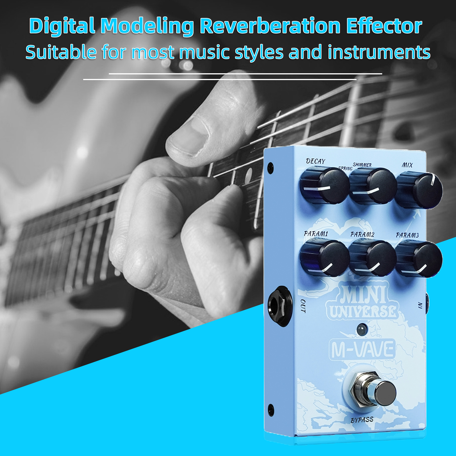 [LOCAL MUSIC] M-VAVE MINI-UNIVERSE Guitar Effect Pedal Digital Reverb ...