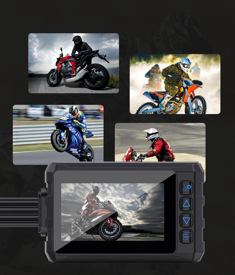 Full Body Waterproof Motorcycle Camera Recorder 3 Inch WiFi Dual 1080P ...