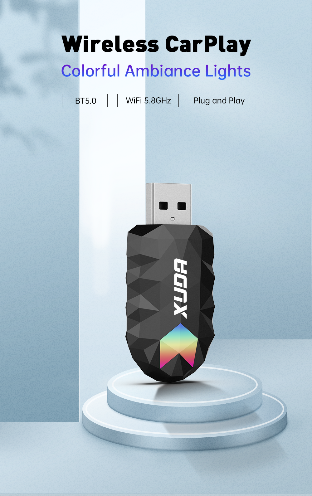 XUDA 2in1 Wireless CarPlay AI Mini Box Android Auto Box Plug&Play ...