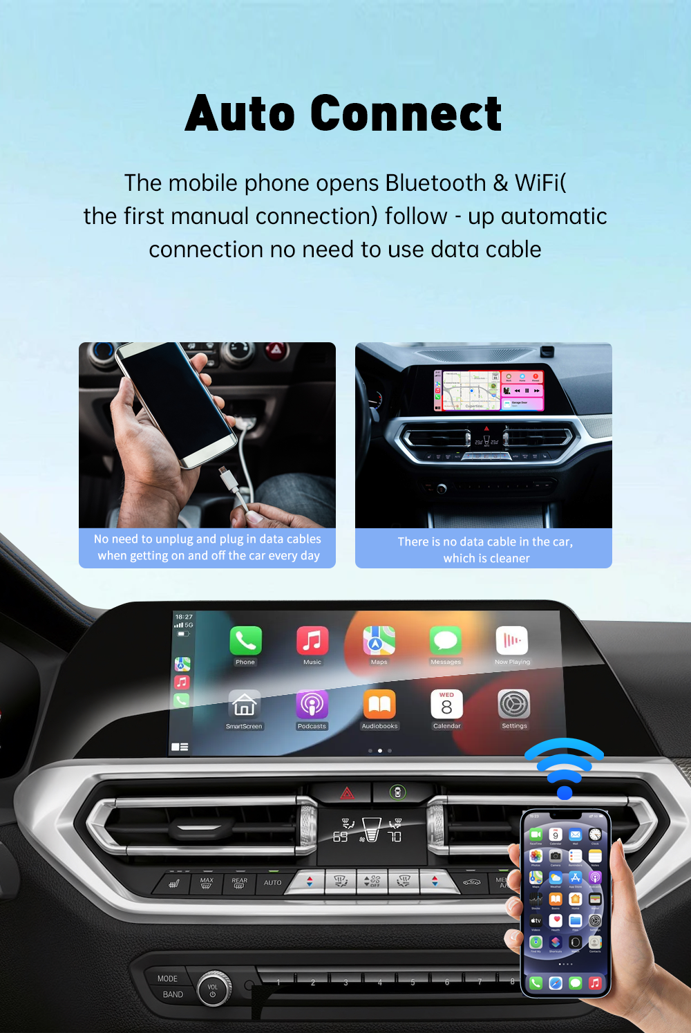 XUDA 2in1 Wireless CarPlay AI Mini Box Android Auto Box Plug&Play ...