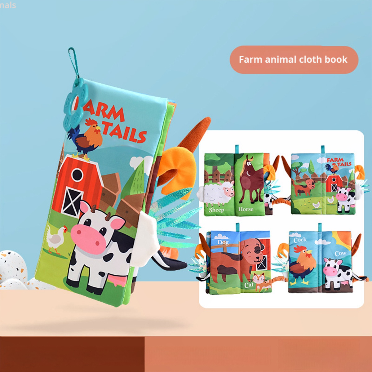 Baby Early Learning Toy Tail Cloth Book Puzzle Parent-child Interactive ...