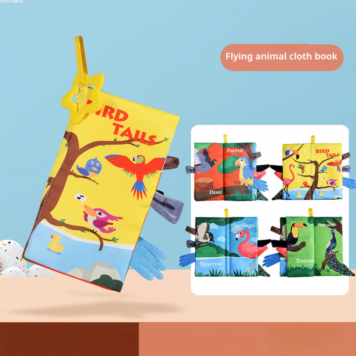 Baby Early Learning Toy Tail Cloth Book Puzzle Parent-child Interactive ...