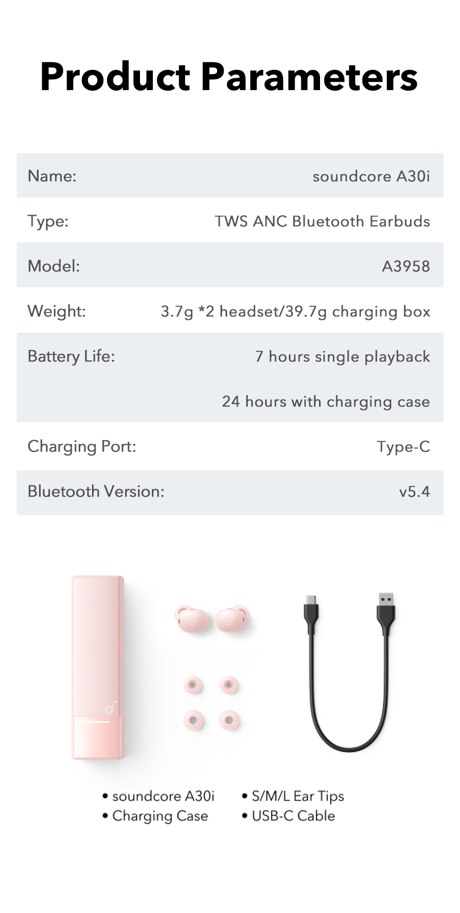 Soundcore A30i by Anker Noise Cancelling Earbuds Lipstick-Shaped ...