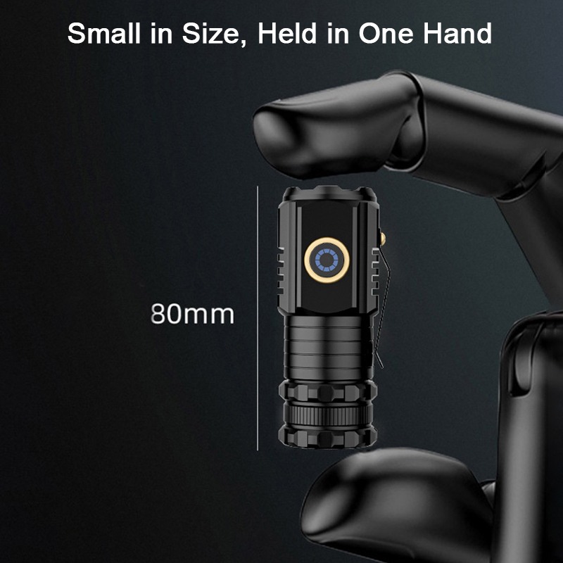 LED Super Bright Mini LED Flashlight Type-C USB Rechargeable Portable ...